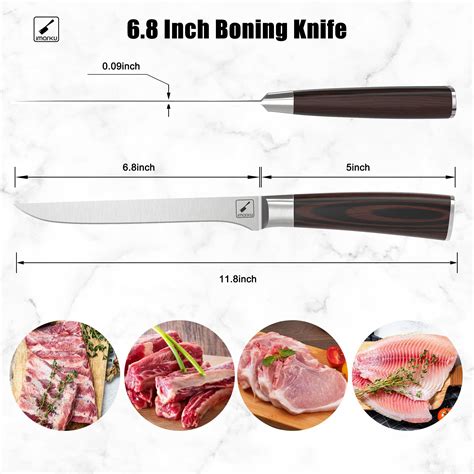 Imarku 6 Inch Boning Knife German High Carbon Stainless Pakkawood H