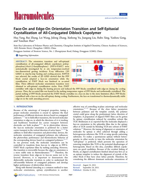 Pdf Face On And Edge On Orientation Transition And Self Epitaxial Crystallization Of All