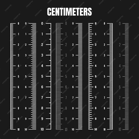 Vertical Centimeter Scale For Measuring Length Or Height Various