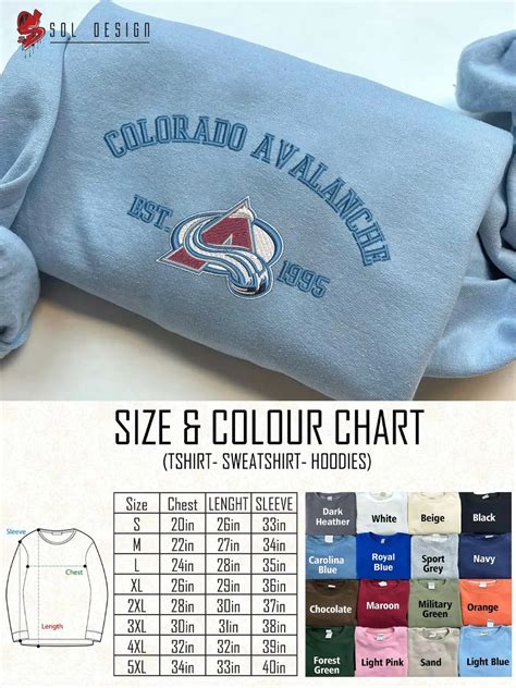 Colorado Avalanche Est 1995 Embroidered Sweatshirt Nhl Team
