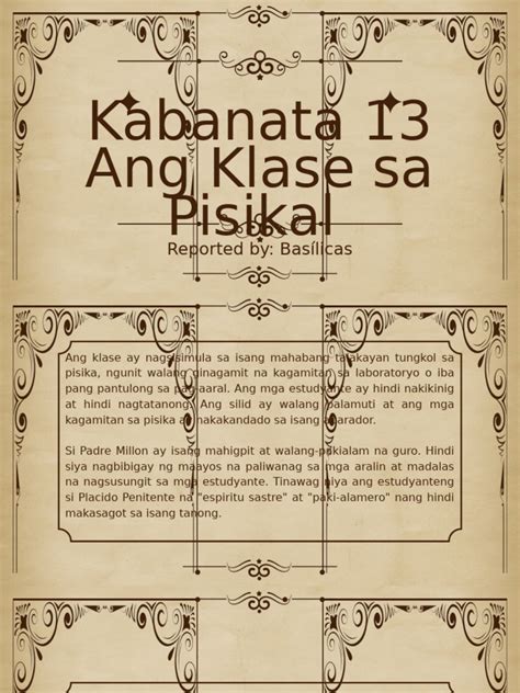Kabanata 13 Ang Klase Sa Pisikal Pdf