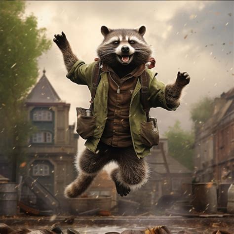 Premium Photo 3d Raccoon Cartoon Generated By Ai