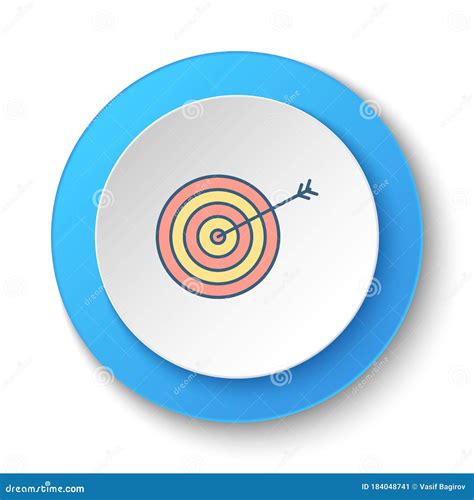 Round Button For Web Icon Aspirations Dartboard Vector Icon Stock Illustration Illustration