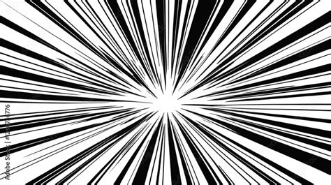 Comic Speed Lines Effect Radial Explosion On White Background Manga