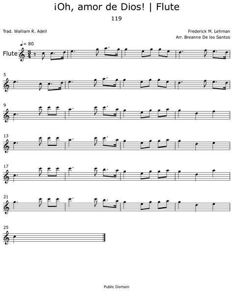 ¡oh Amor De Dios Flute Sheet Music For Flute