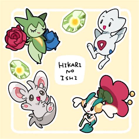 Minccino Roselia Floette Togetic And Floette Pokemon Drawn By