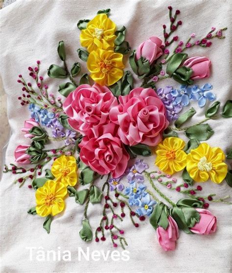 Ribbon Art Embroidery Designing Ideas Ribbon Art Embroidery Flowers