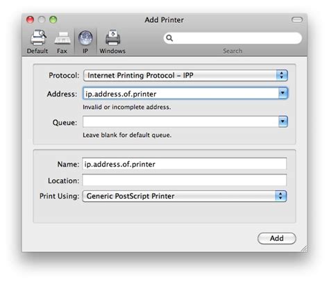 Add Printer Mac Address Naacraft