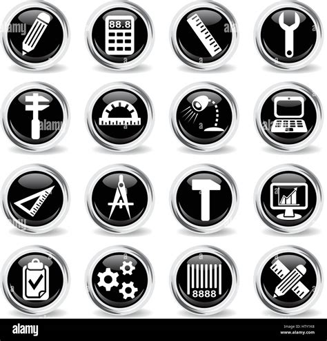 engineering web icons for user interface design stock vector image