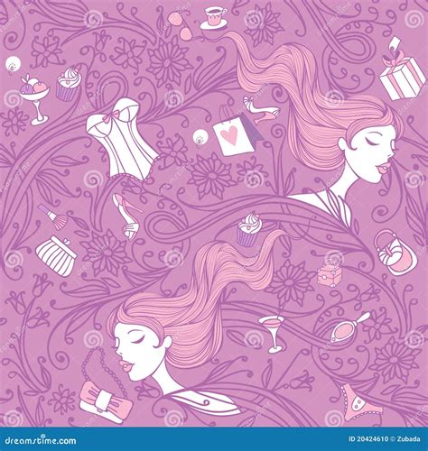 Feminine Pattern Stock Vector Illustration Of Modern 20424610