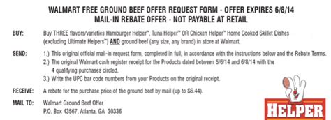 New Coupon And Rebate Offer Free Ground Beef 644 Value W Hamburger