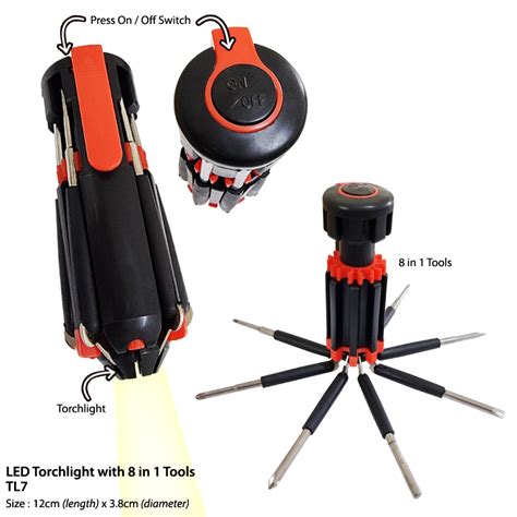 Led Torchlight With 8 In 1 Tools Led Torchlight With 8 In 1 Tools