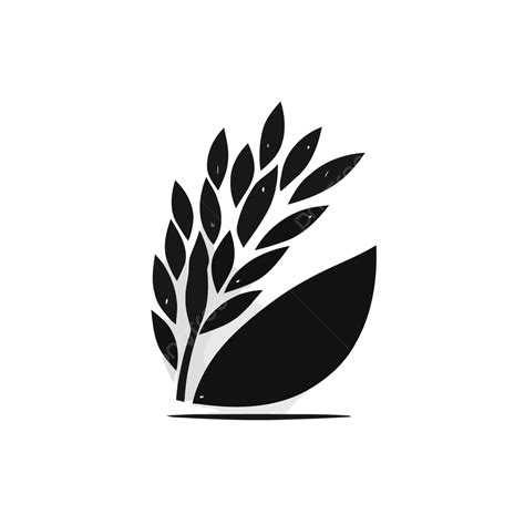 Black Template With A Wheat Leaf On White Background Vector A Simplistic Black Icon Of Grains