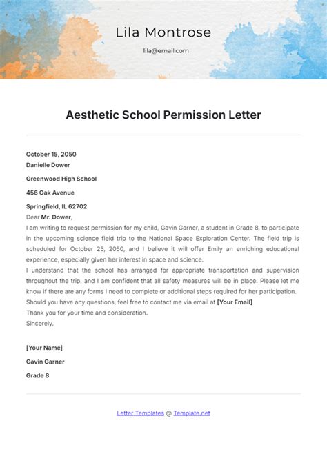 Free Ai Permission Letter Generator Free Permission Letter Maker No
