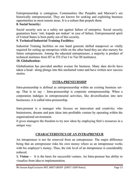 Entrepreneurship Development Programme Notes Pdf