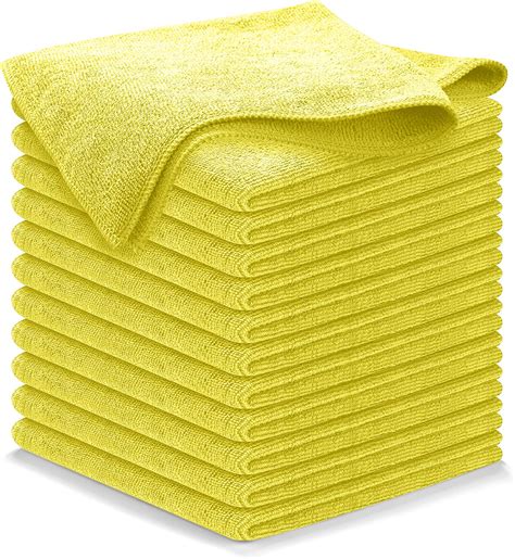 Usanooks Microfiber Cleaning Cloth Yellow 12 Pcs 12 5x12