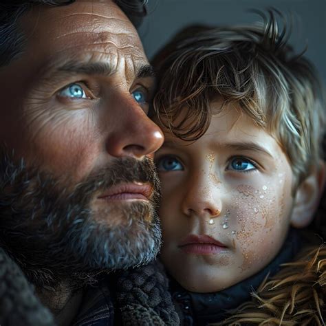 Premium Photo Loving Father Embracing Son Happy Father Day