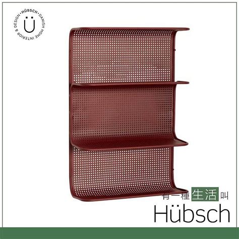 Taiwan 【hübsch】－020906 Wine Red Metal Grid Multifunctional Wall Mounted