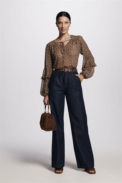 CalÇa Jeans Com Cinto Azul Jeans