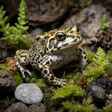 Nature S Habitat Midwife Toad In Rocky Terrain With Water Sources