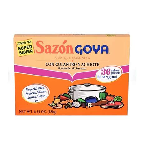 Goya Sazon Seasoning Coriander Annatto Cumin 6 33 Ounce 36 Packets
