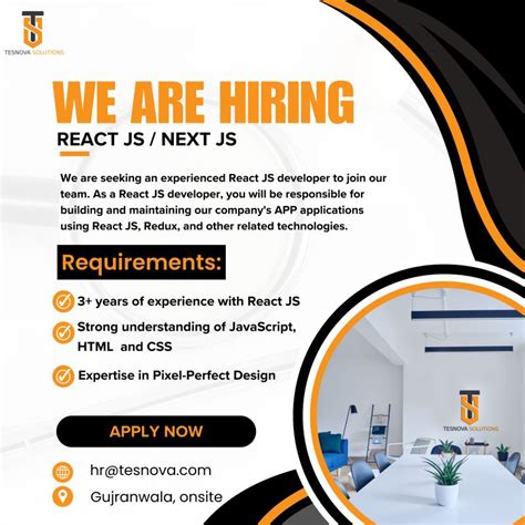 Jobopportunity Reactjs Nextjs Hiring Tesnova Solutions