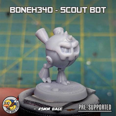 3d Printable Boneh34d The Grumpy Scout Bot By Mike Epic Duck Cousins