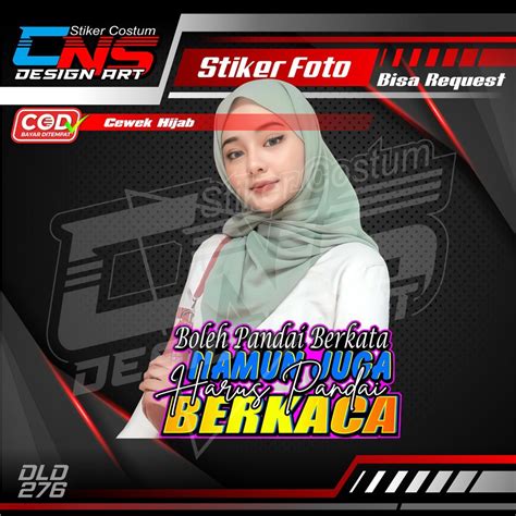 Jual Stiker Cewek Vector Cewek Hijab Sticker Decal Mobil Motor Sticker