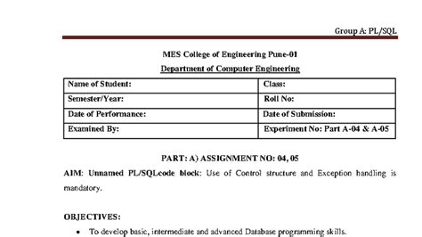 Final Exam Database Programming Assignments A4 A8 Mes College