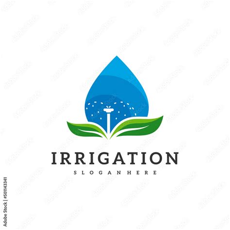 Irrigation Logo Design Vector Icon Symbol Template Illustration Stock
