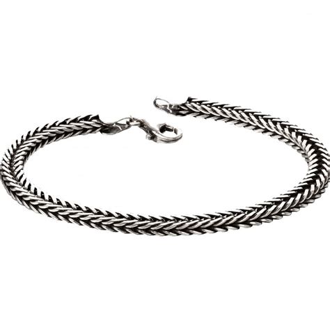 Fred Bennett Oxidised Fox Tail Chain Bracelet B5126 Francis And Gaye Jewellers