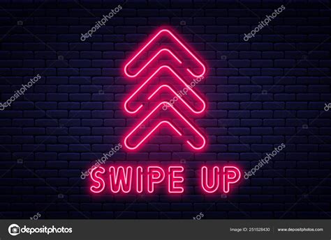 Swipe Up Button For Social Media Neon Style Arrow Button And Web