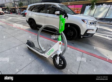 A Lime Scooter Is Parked On A San Francisco Street On Nov 22 2021