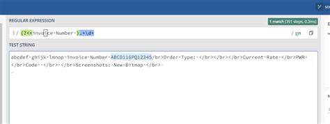 want to extract value of invoice number from below mentioned text