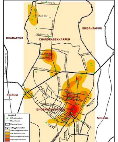 Agglomeration Pattern Of Offices Private Companies Source Saha And