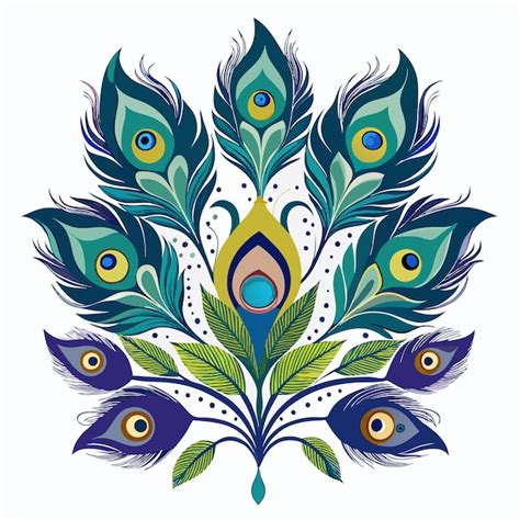 Peacock Feather Vector Illustration Premium Ai Generated Vector
