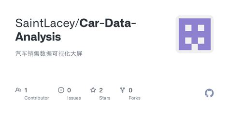 Github Saintlaceycar Data Analysis 汽车销售数据可视化大屏