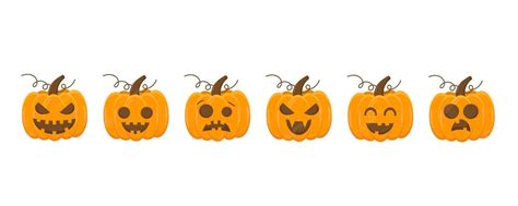 Premium Vector Jack Olatern Pumpkin With Different Face Expressions