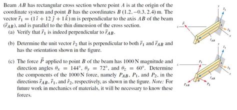 solved beam ab has rectangular cross section where point a