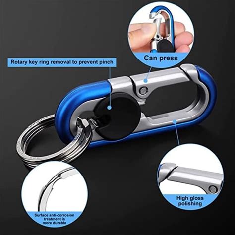 Mousqueton Porte Clef Voiture Anneau Porte Clé Avec 2 Porte Clés