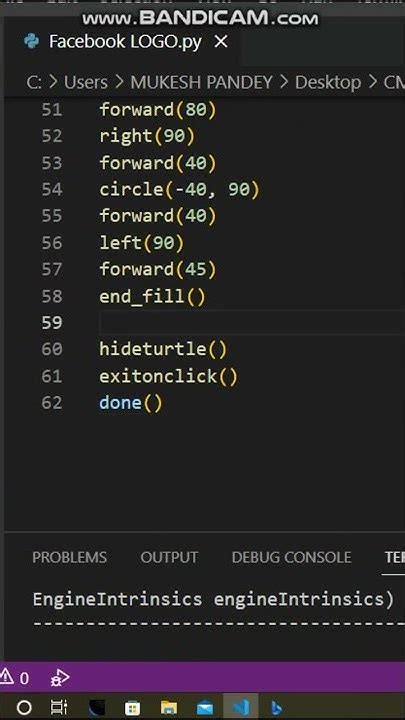 Facebook Logo With Python 🐍 Turtle 🐢 Graphics Shorts Cyberwarriorsap Python Programmer