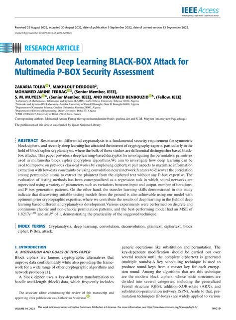 Pdf Automated Deep Learning Black Box Attack For Multimedia P Box Security Assessment