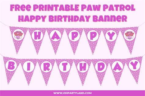 Paw Patrol Birthday Banner Skye And Everest Free Printable Oh
