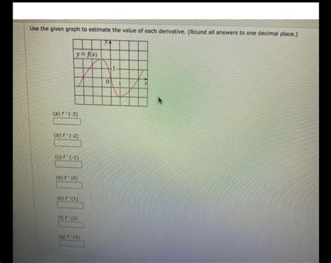 solved use the given graph to estimate the value of each