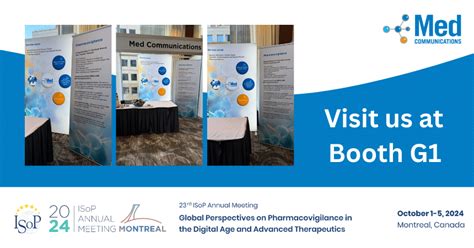 Visit Us At The Isop Meeting Booth G1 Med Comm