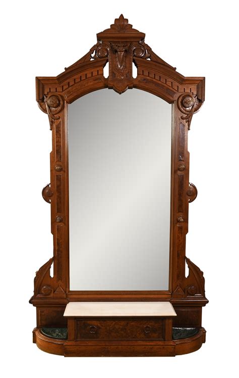 At Auction Rare Walnut Victorian Massive Size Hall Tree