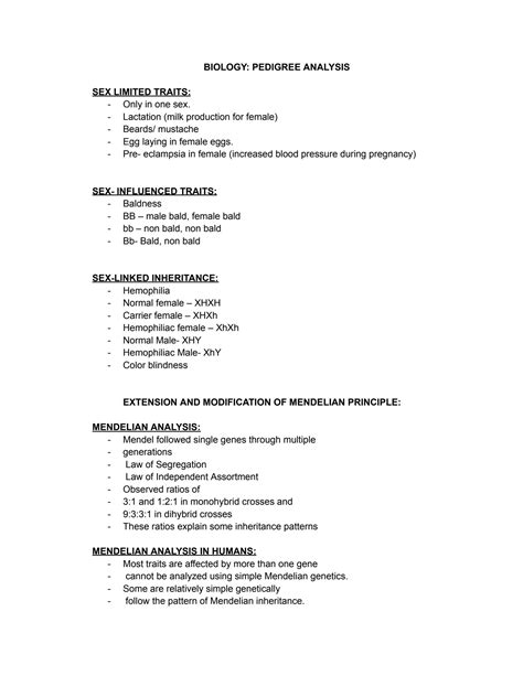 Solution Biology Pedigree Analysis Studypool