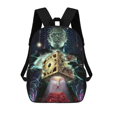 Hellraiser Backpack Horror Movie Daypack Backpack Large Capacity Daypack Book Bag 17 Inch