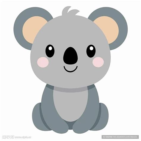卡通风格的幼小的考拉 花瓣网