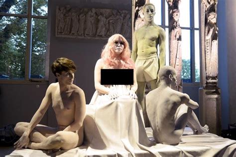 Models Pose Nude For Art During Fashion Show In Paris